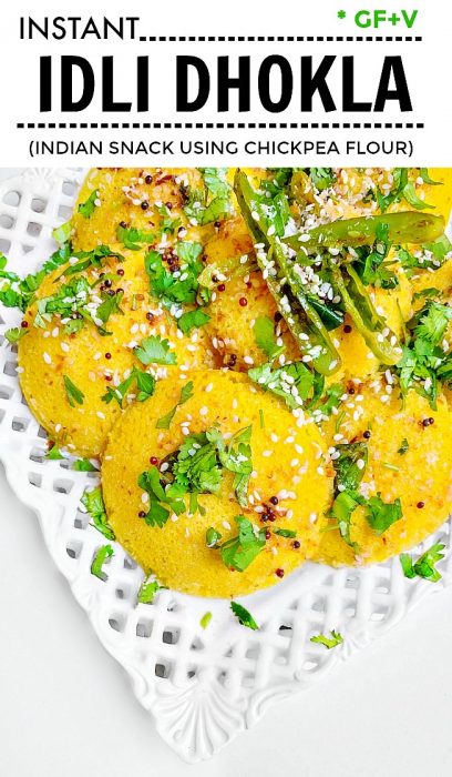 Idli Dhokla (Instant Dhokla Recipe) Glutenfree + Vegan