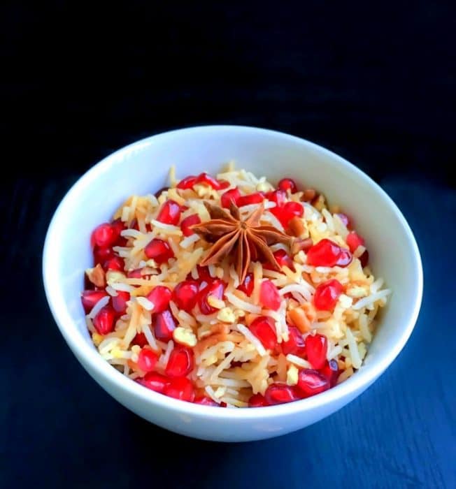 Best Ever Pomegranate Pecan Rice - Vegan + GF
