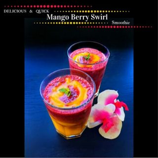 Mango Berry Swirl Smoothie (Vegan & Glutenfree Recipe)