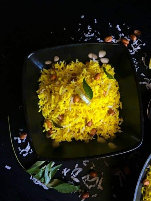 Indian Lemon Turmeric Rice - Vegan + Glutenfree Recipe