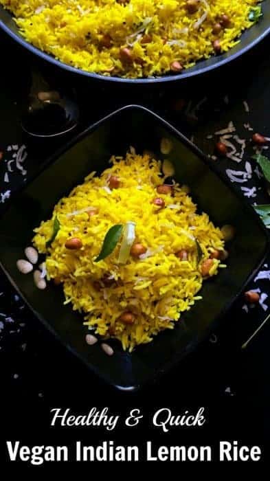Indian Lemon Turmeric Rice - Vegan + Glutenfree Recipe