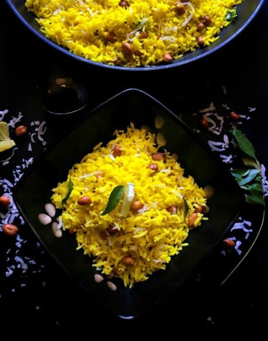 Indian Lemon Turmeric Rice - Vegan + Glutenfree Recipe