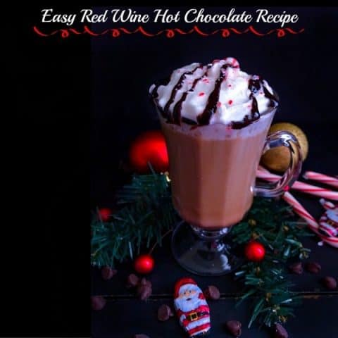 Red Wine Hot Chocolate Recipe (with Crushed Candycane)