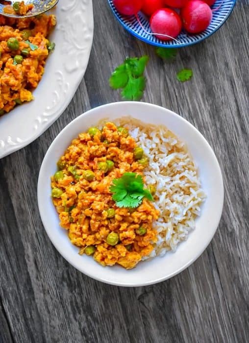 Quick Curried Turkey Rice Bowl - Ground Turkey Curry #ketorecipe