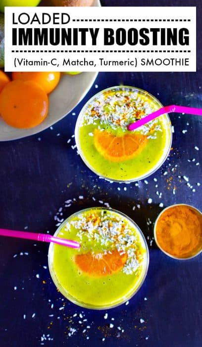 Loaded Immunity Boosting Smoothie - using matcha, turmeric