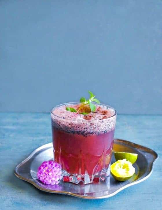 Blueberry Masala Soda (Indian Blueberry Lemonade)
