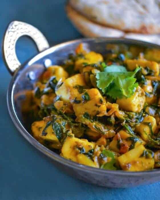 Masala Palak Paneer - Sauteed Spinach with Cheese