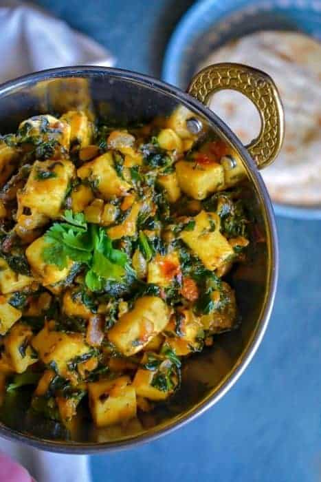 Masala Palak Paneer - Sauteed Spinach with Cheese