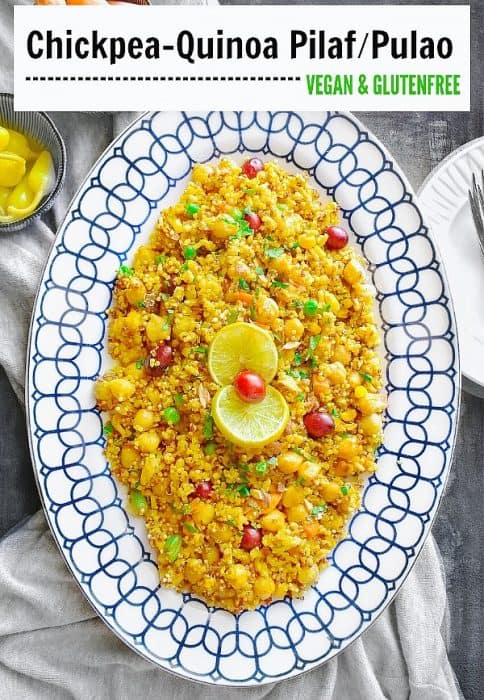 Chickpea Quinoa Pilaf Pulao (Vegan & Glutenfree)
