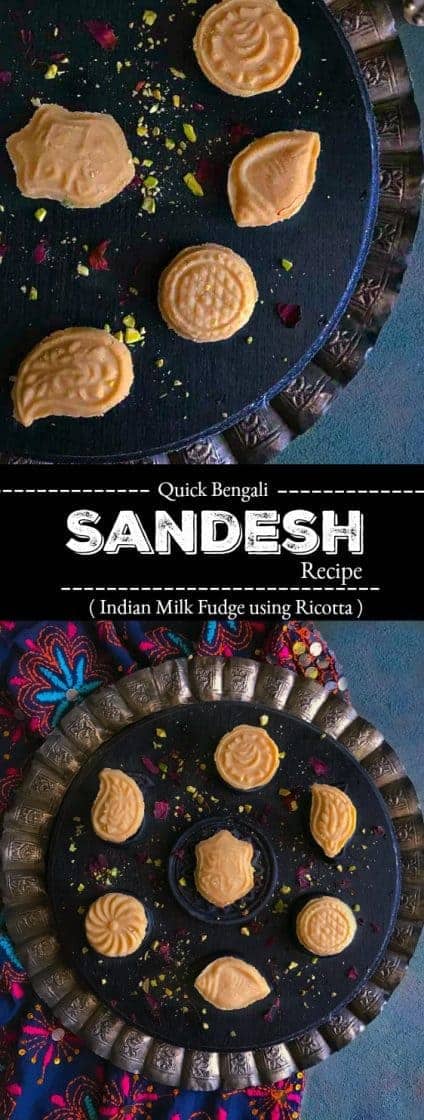 Bengali Sandesh Recipe - Sandesh using Ricotta Cheese