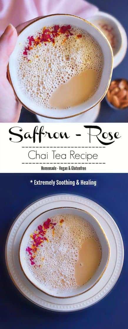 Saffron - Rose Chai Tea Recipe - Masala Recipe Included