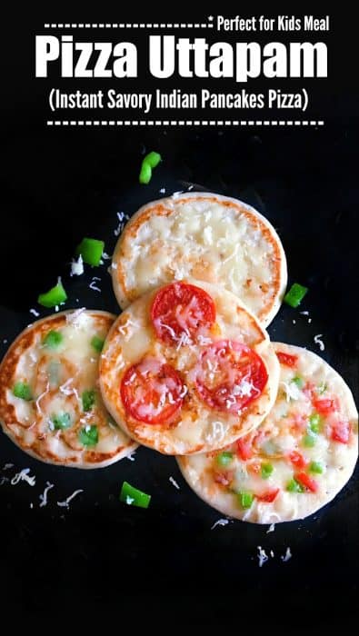 Pizza Uttapam (Savory Indian Pancakes Pizza) #backtoschool