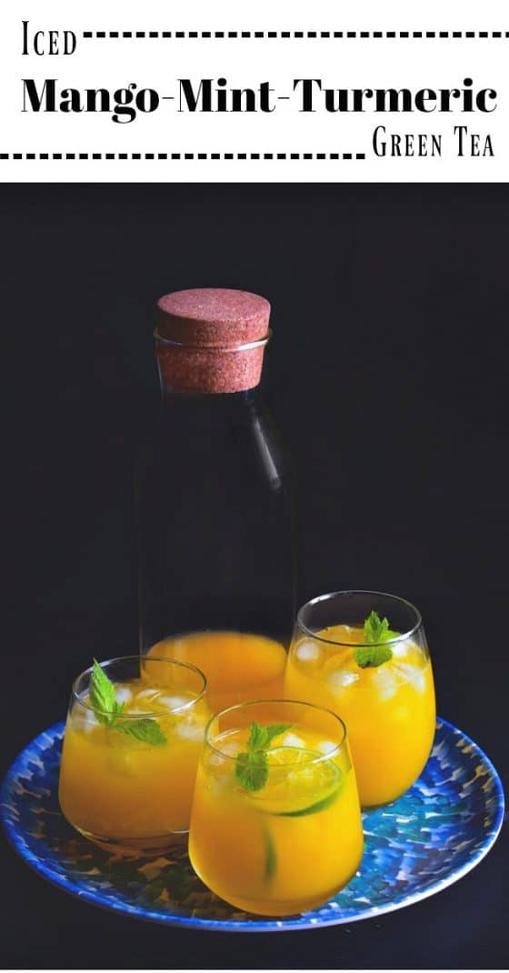 Iced Mango Mint Green Tea - Turmeric Green Ice Tea (GF+V)