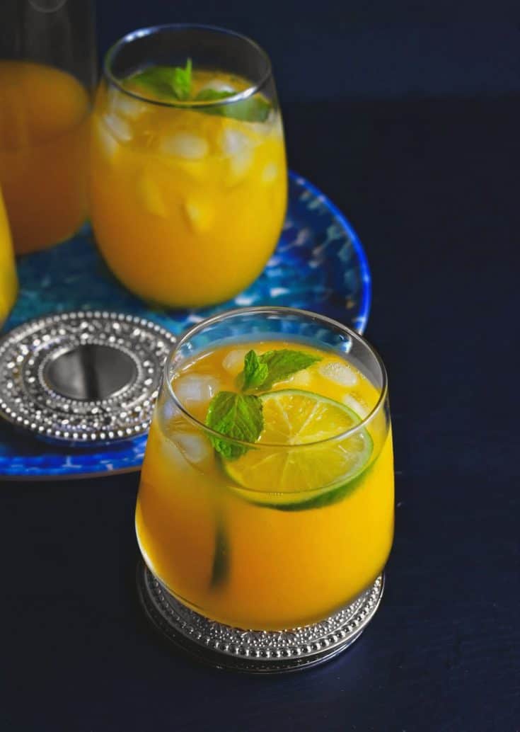 Iced Mango Mint Green Tea - Turmeric Green Ice Tea (GF+V)