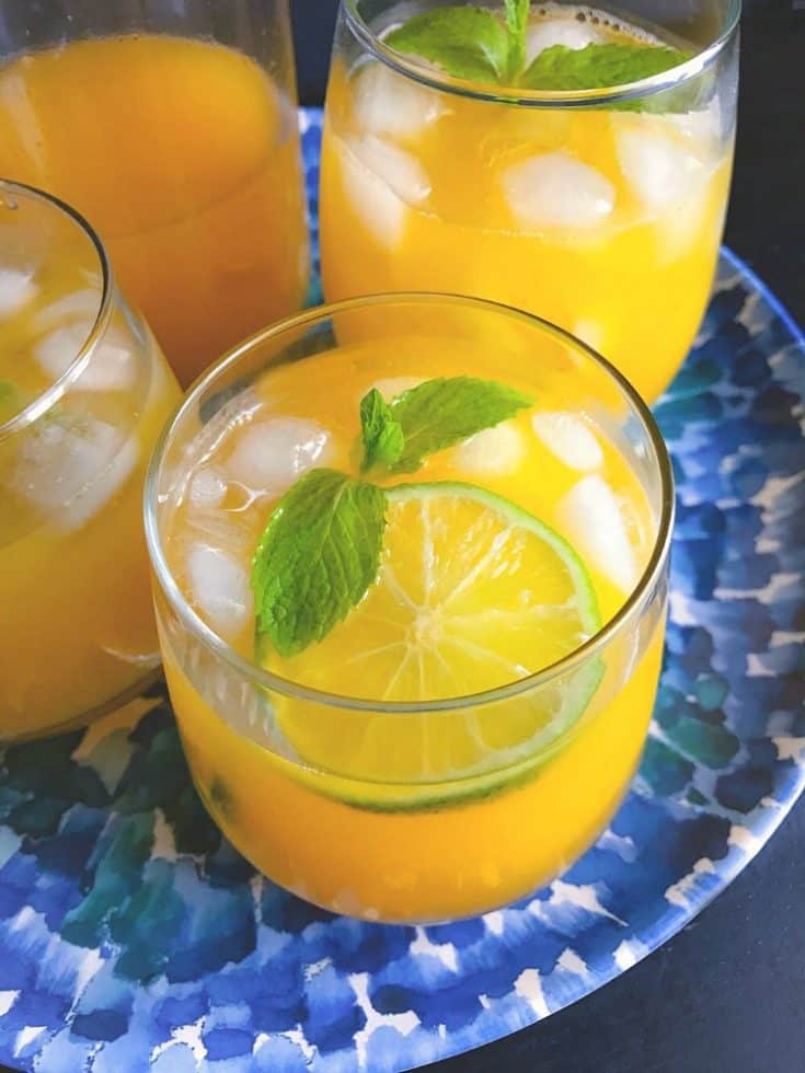 Iced Mango Mint Green Tea - Turmeric Green Ice Tea (GF+V)