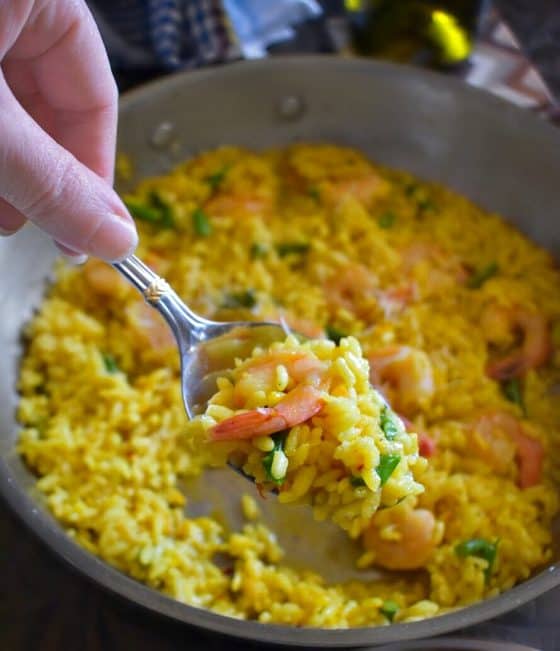 Saffron, Shrimp and Asparagus Risotto - 30 Minutes Risotto