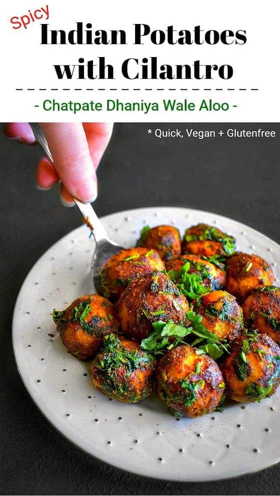 Spicy Indian Potatoes with Cilantro - Dhaniya Wale Aloo