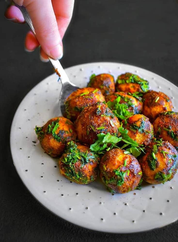 Spicy Indian Potatoes with Cilantro - Dhaniya Wale Aloo