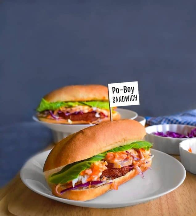 Ultimate Veggie Po-Boy Sandwich (Vegan) #gamedaysandwich
