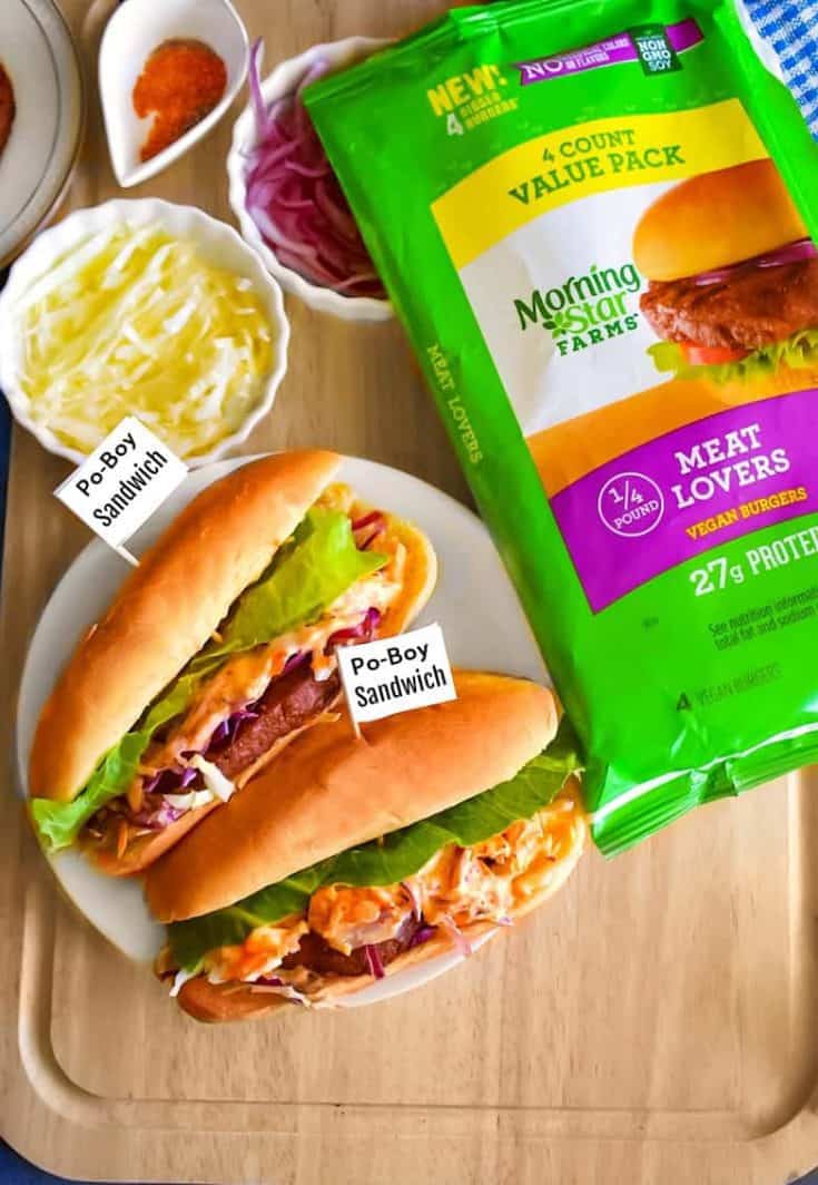 Ultimate Veggie Po-Boy Sandwich (Vegan) #gamedaysandwich