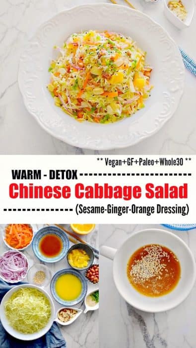 Warm Detox Chinese Cabbage Salad #detox #cabbagesalad