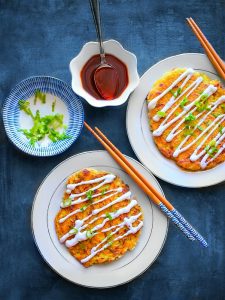 Okonomiyaki - Japanese Cabbage Pancakes