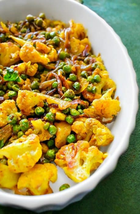 Gobi Matar Recipe - Indian Stir Fry Cauliflower Peas