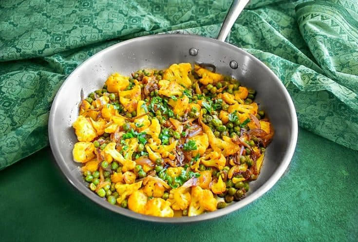 Gobi Matar Recipe - Indian Stir Fry Cauliflower Peas