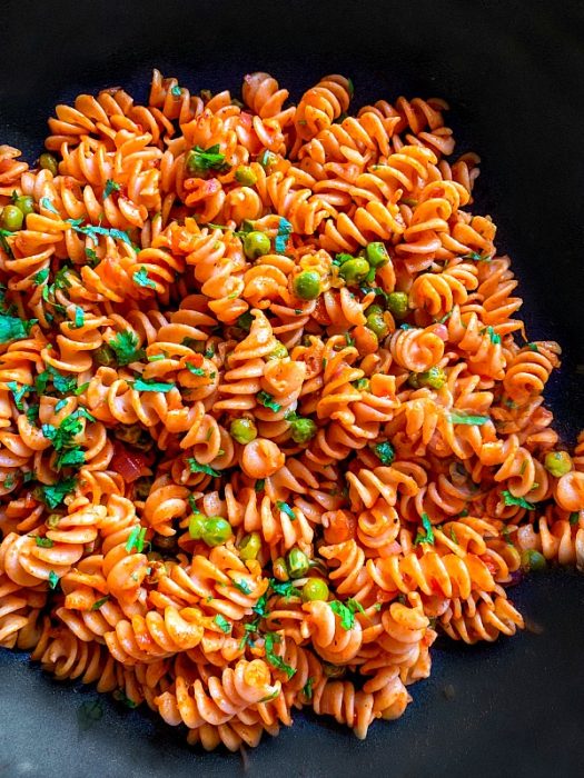 Masala Pasta Recipe (Vegetarian Tomato Indian Pasta)