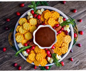 Easy Holiday Snack Platter + Homemade Chocolate Sauce Recipe