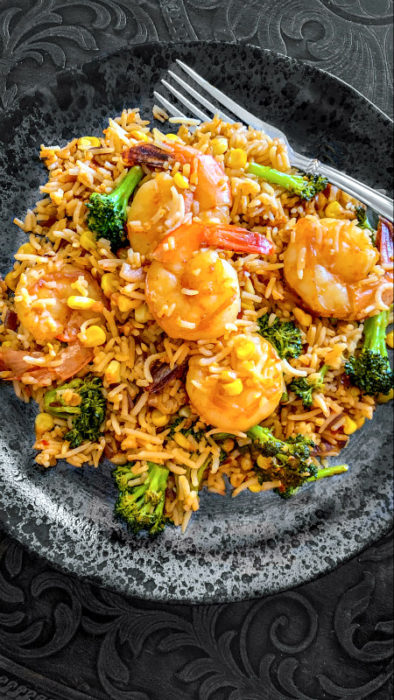Indian Curry Shrimp Fried Rice