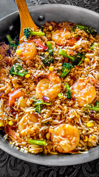 Indian Curry Shrimp Fried Rice