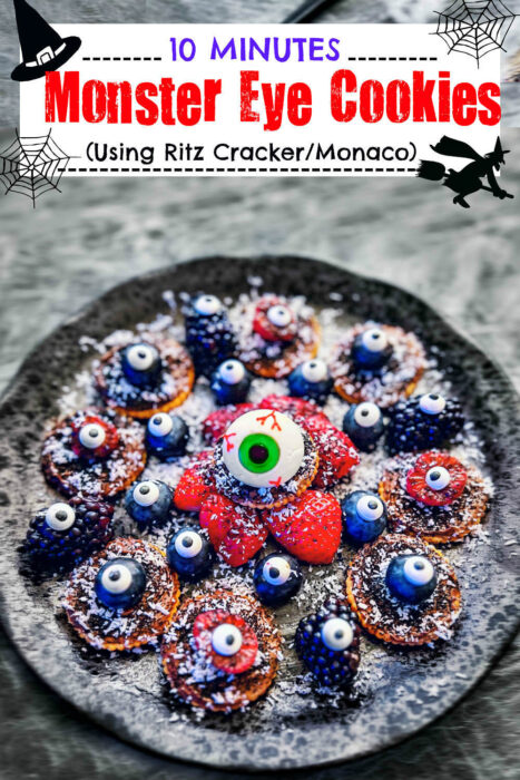 10 Minutes Monster Eye Cookies (using Ritz Cracker)