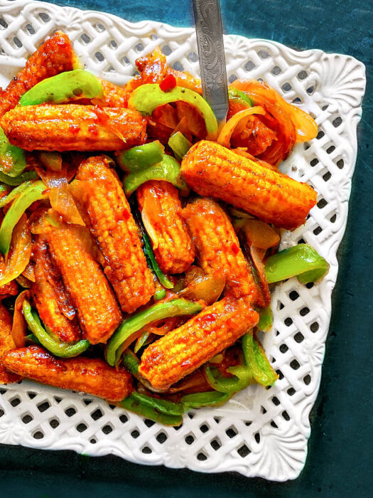 Peri-Peri Baby Corn Stir Fry - Piri-Piri Corn Recipe