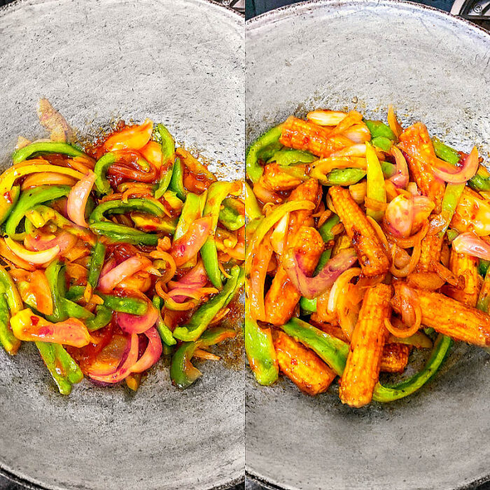 Peri-Peri Baby Corn Stir Fry - Piri-Piri Corn Recipe