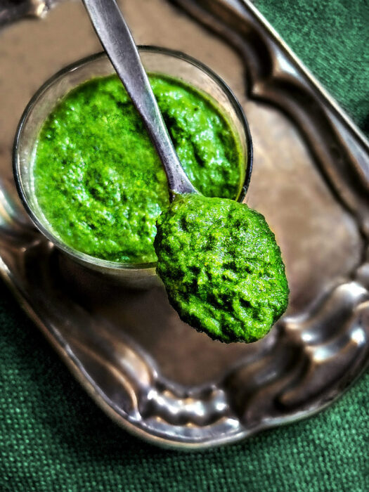 Sweet Spicy Mint Raw Mango Chutney - Pudina Kairi Chutney