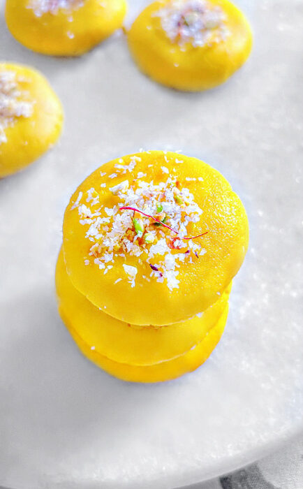 Instant Microwave Mango Peda (Indian Mango Fudge)