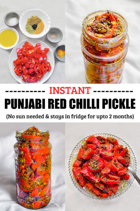Instant Punjabi Red Chilli Pickle Recipe