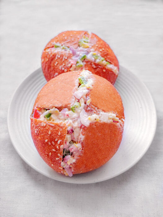 Air-Fryer Stuffed Korean Buns Vegetarian (No Cream Cheese)