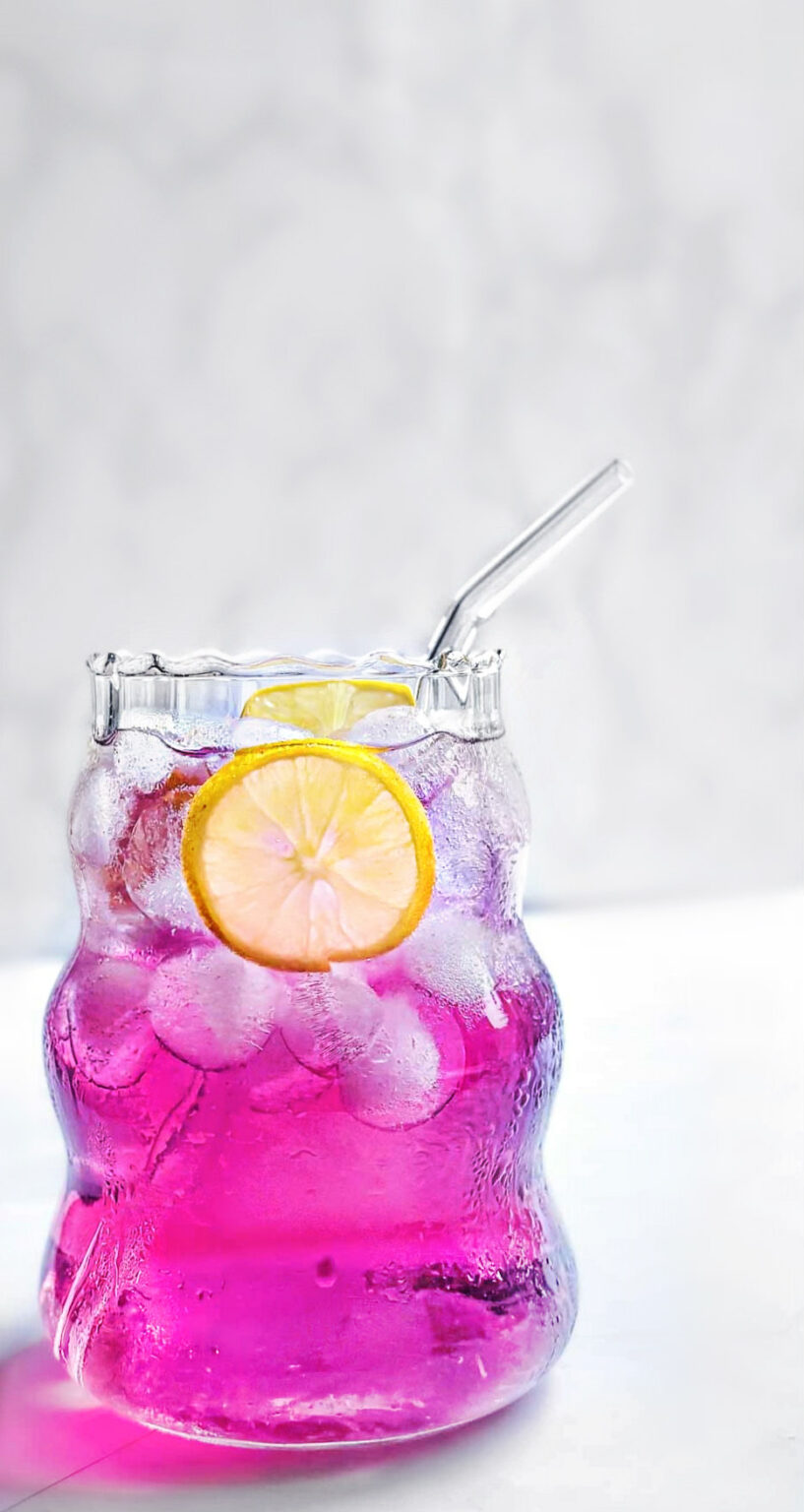 Sugar Free Pink Lemonade Recipe (with Blue Pea Tea)