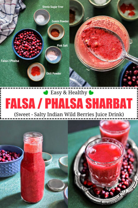Falsa Sharbat Juice Drink Recipe (Sugarfree Phalsa Drink)